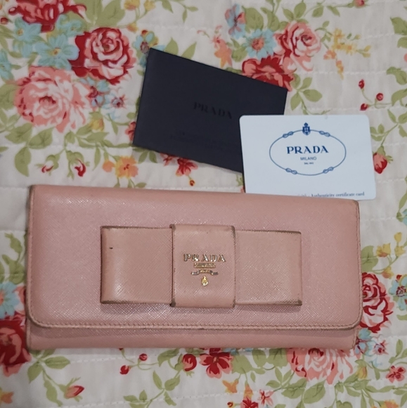Prada | Bags | Prada With Authentication Card Saffiano Leather Wallet ...